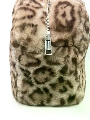 Apparis Jumbo Noor Leopard-print Faux-fur Clutch Bag - Brown