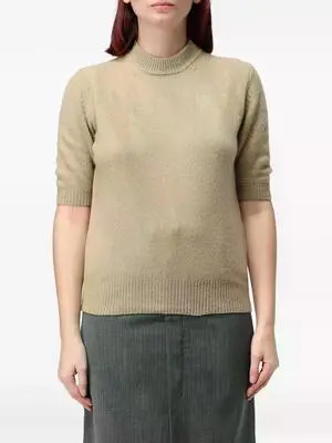 Ter Et Bantine Short-sleeved Mock-neck Sweater - Neutrals