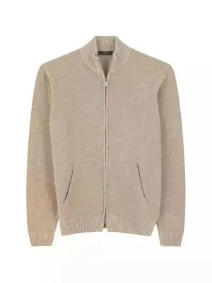 Boggi Milano Roll-neck Jumper Full-zip Cashmere Blend Plated