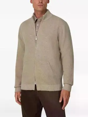 Boggi Milano Roll-neck Jumper Full-zip Cashmere Blend Plated