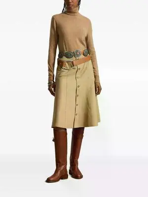 Polo Ralph Lauren Button-down Flared Midi Skirt