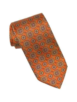 ELIZABETTA Farnese Medallion-print Silk Tie