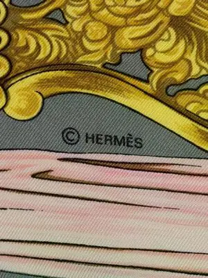 Hermès Etriers Graphic-print Scarf - Grey