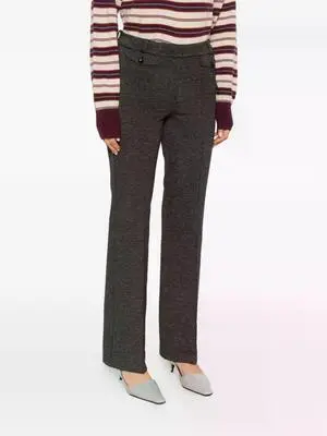 CAMBIO Button-detail Pressed-crease Trousers