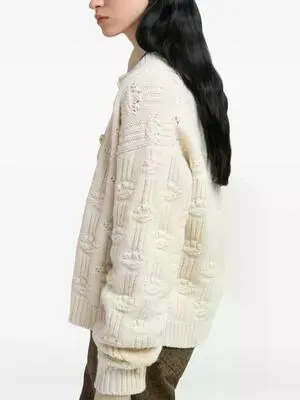 Marni White Fisherman Wool Cashmere Cardigan