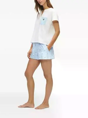 Karl Lagerfeld Ikon Gingham-pattern Pajama Shorts