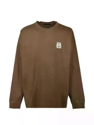 BREATH Logo-embroidered T-shirt - Brown