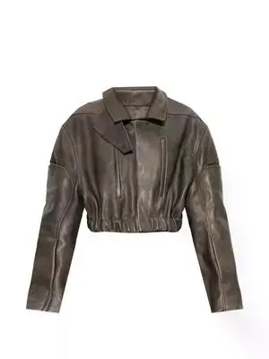 Rick Owens Cropped Leather Jacket