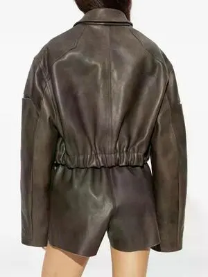 Rick Owens Cropped Leather Jacket