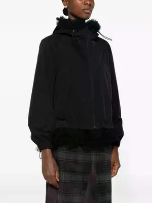 Noir Kei Ninomiya Tulle-trim Hooded Jacket