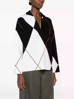Max Mara Argyle Intarsia-knit Sweater