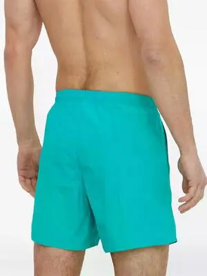 EA7 Logo-patch Drawstring Swim Shorts - Blue