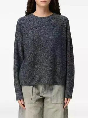 ELEH Sequin-embellished Crew-neck Sweater - Blue
