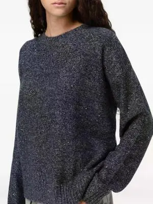 ELEH Sequin-embellished Crew-neck Sweater