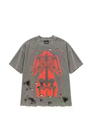 WARMAN Distressed Skeleton-print T-shirt