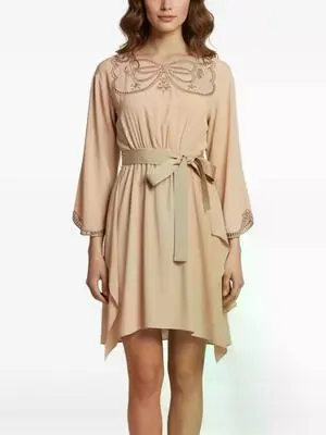 Fendi Butterfly-embroidered Cut-out Mini Dress