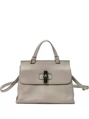 Gucci Small Bamboo Daily Top Handle Shoulder Bag - Grey