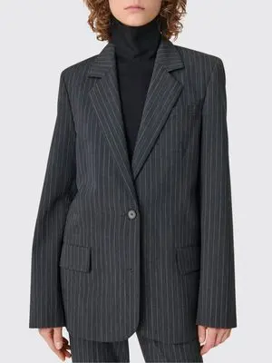 IRO PARIS Single-breasted Pinstriped Virgin Wool Blazer With Peak Lapels - Mouse Grey