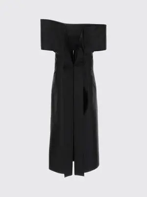 JIL SANDER Off-the-shoulder Wool And Silk Blend Midi Sheath Dress