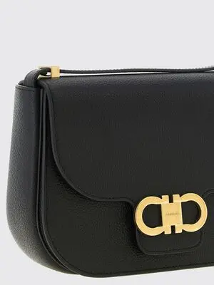 FERRAGAMO Double Gancini Mini Crossbody Bag In Grained Calfskin