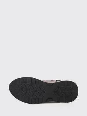BOSS Vinston Runner Low Top Leather And Suede Sneakers With Mesh Lining