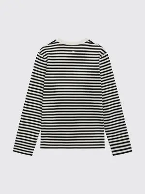 AMI Paris Striped Long-sleeved Cotton T-shirt With Embroidered Logo