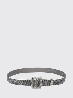 Benedetta Bruzziches Satin Belt With Crystal Jewelled Buckle - Silver
