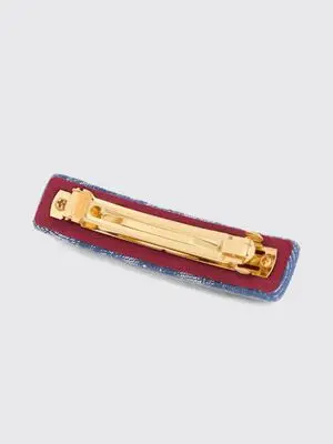 Etro Abstract Print Cotton Hair Clip With A Metal Pegaso Logo