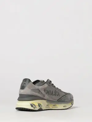 Premiata Moerun Leather And Mesh Sneakers With Side Logo