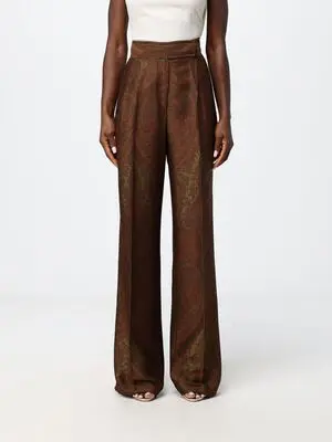 Etro High-waisted Paisley Print Straight Trousers In Wool Blend