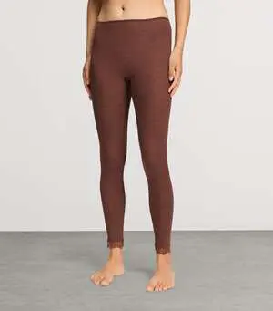 Hanro Wool-silk Lace-hem Leggings