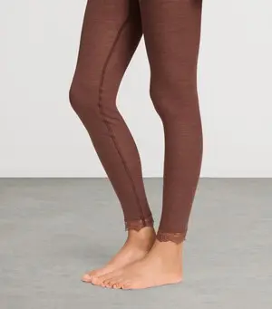 Hanro Wool-silk Lace-hem Leggings