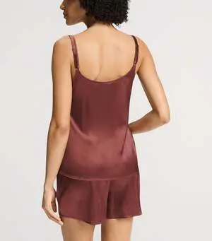Hanro Silk Grand Central Cami Pyjama Top - Red