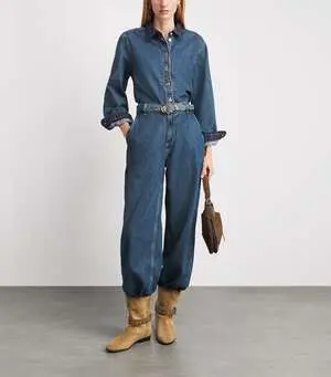 Claudie Pierlot Denim Check-collar Shirt