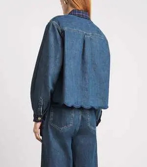 Claudie Pierlot Denim Check-collar Shirt