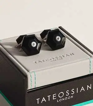 Tateossian Onyx And Sapphire Hexagonal Cufflinks