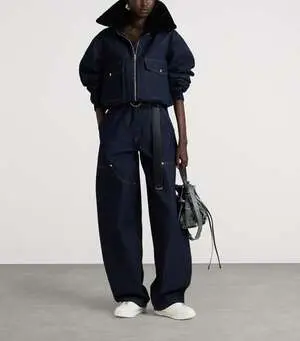 Givenchy Shearling-collar Denim Blouson Jacket - Blue
