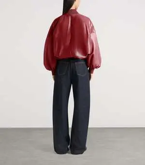 Givenchy Leather Cropped Cocoon Bomber Jacket
