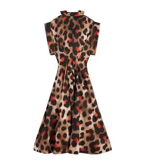 Givenchy Silk Leopard Print Midi Dress