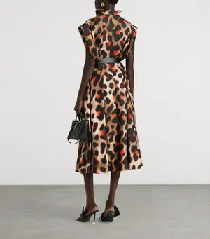 Givenchy Silk Leopard Print Midi Dress