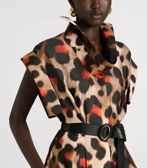 Givenchy Silk Leopard Print Midi Dress
