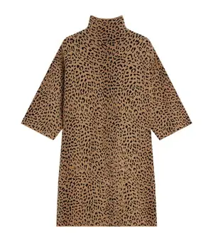 Givenchy Leopard Print High-neck Mini Dress