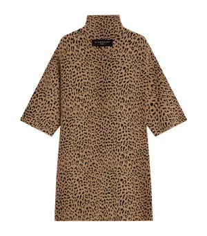 Givenchy Leopard Print High-neck Mini Dress