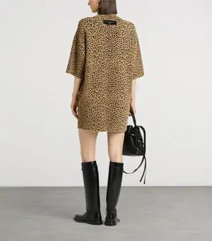 Givenchy Leopard Print High-neck Mini Dress