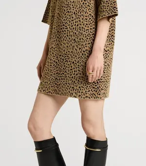 Givenchy Leopard Print High-neck Mini Dress