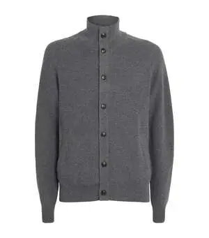 Pal Zileri Wool-silk-cashmere High-neck Cardigan