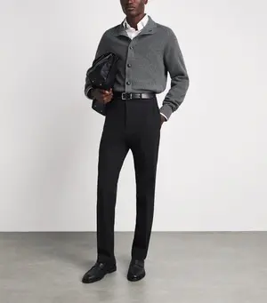 Pal Zileri Wool-silk-cashmere High-neck Cardigan