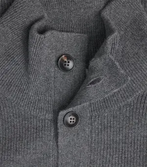 Pal Zileri Wool-silk-cashmere High-neck Cardigan