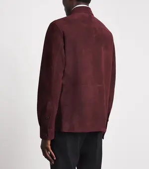 Ralph Lauren Purple Label Suede Overshirt - Red