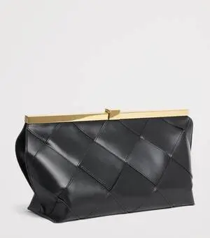 ANINE BING Leather Braided Anine Clutch Bag